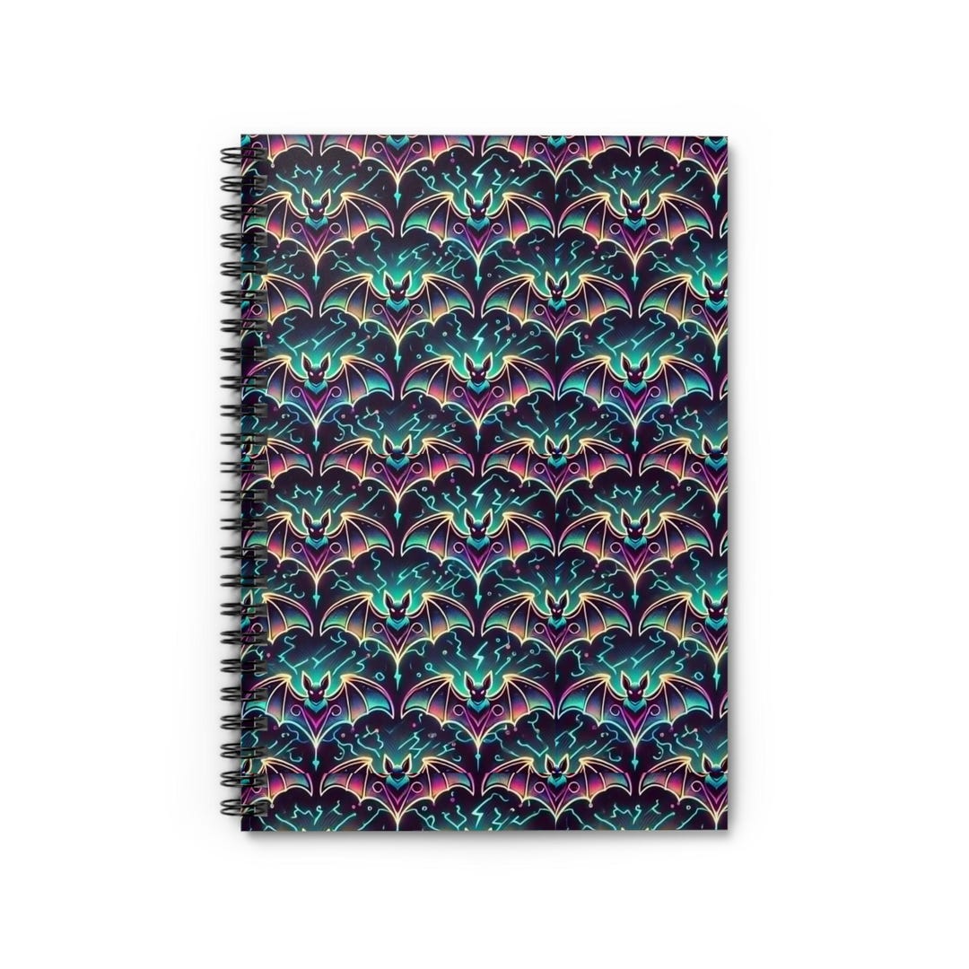 Spiral Notebook Neon Bats, Ruled Line, Journal, Bullet Journal, Diary ...