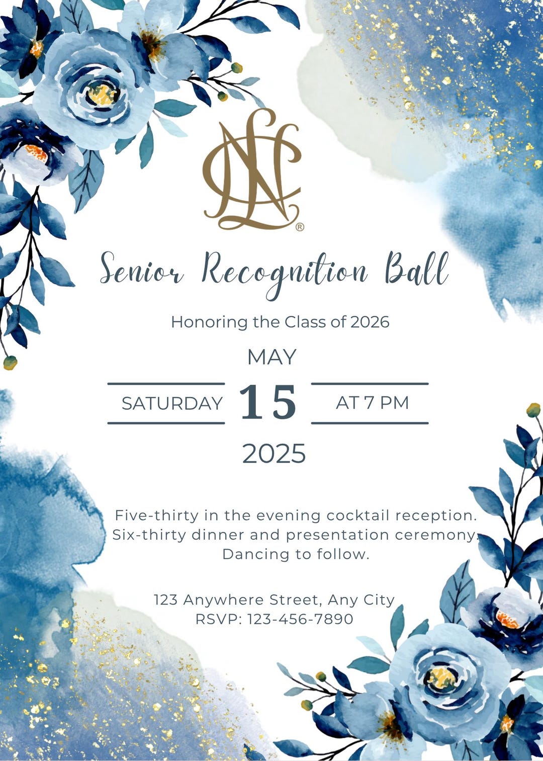 Senior Recognition Ball Invitation National Charity League - Etsy