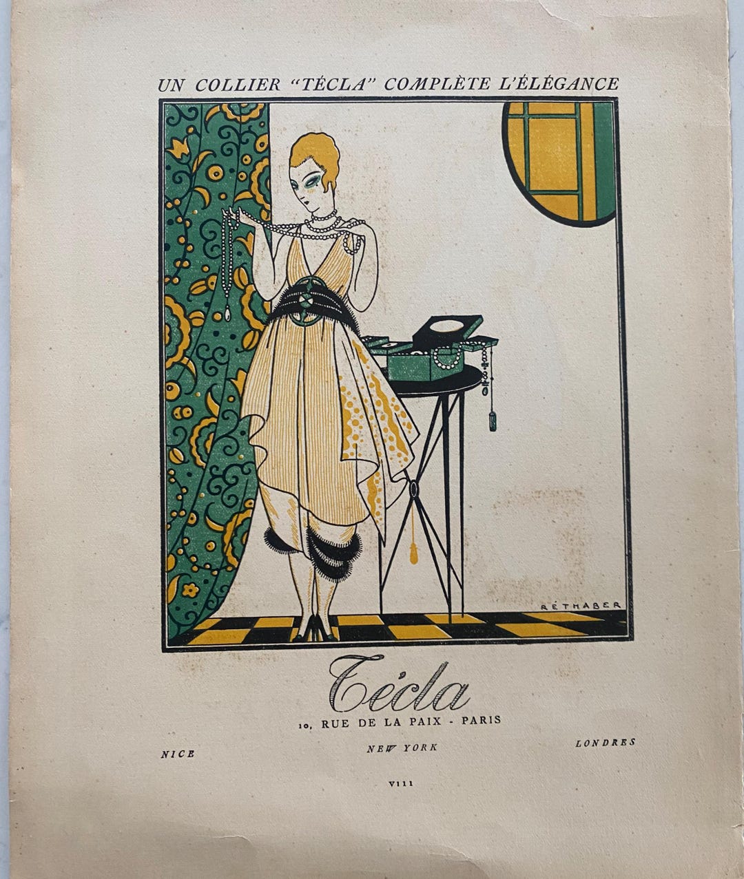 1920s French Pochoir: Tecla Pearls & Gazette De Bon Ton Fashion - Etsy