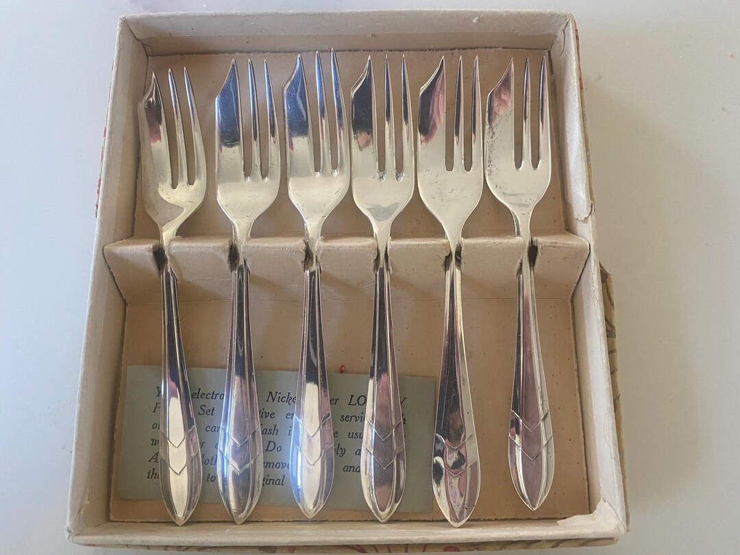 Boxed Silverplate Cake Dessert Pie Forks, Vintage From the UK, Pretty ...