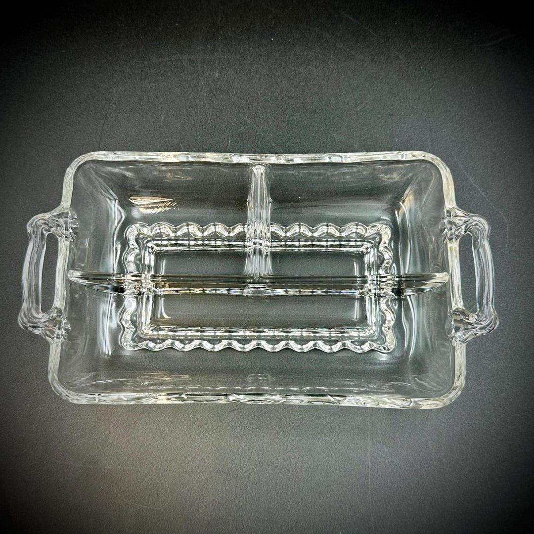 Vintage EAPG 3-part Relish Dish With Handles | Relish Tray | Manganese ...