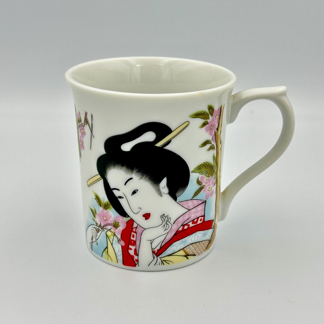 Vintage Japanese Geisha Girl Coffee Mug | Oriental Collectible - Etsy