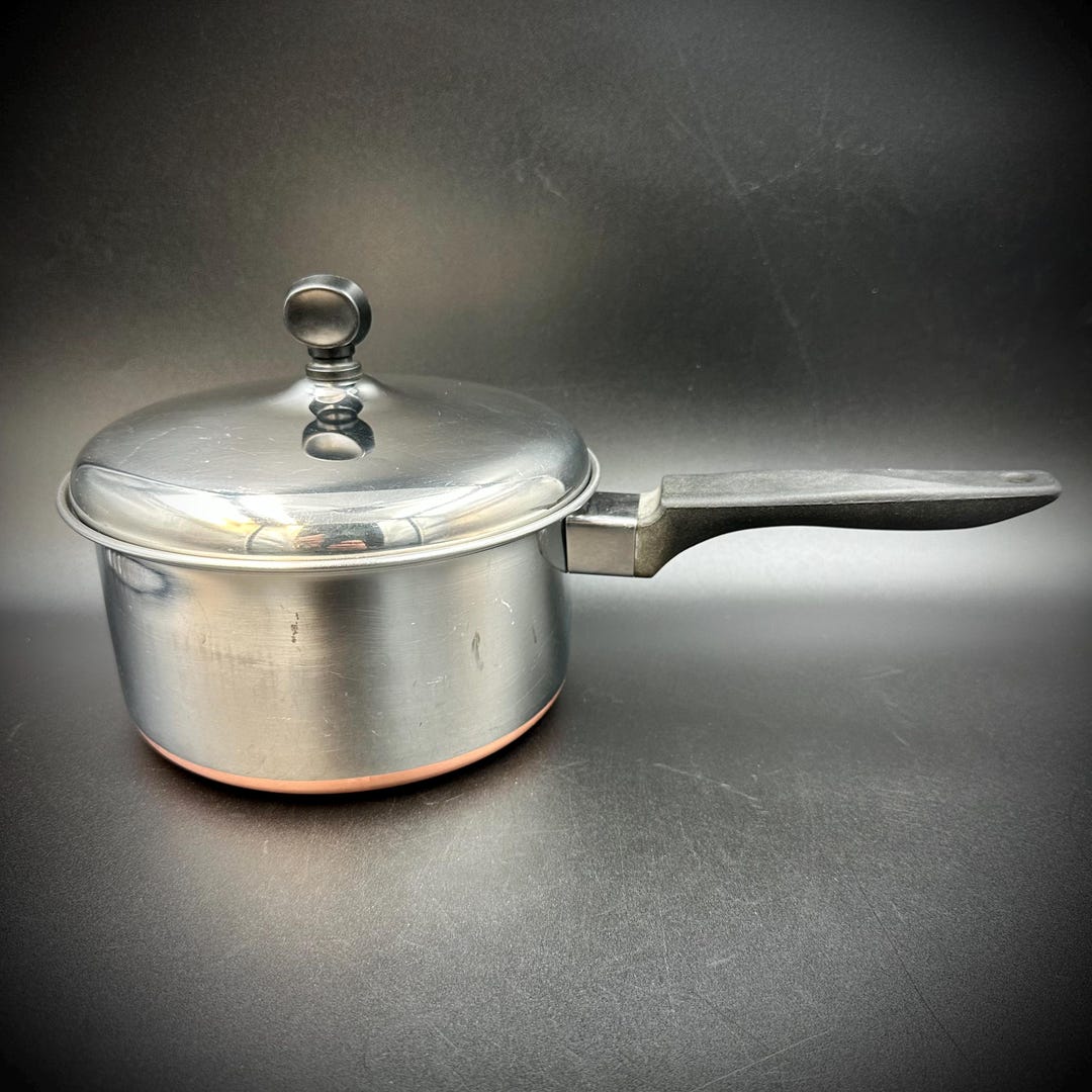 Vintage FLINT EKCO 2-quart Sauce Pan | Stainless Steel With Copper ...