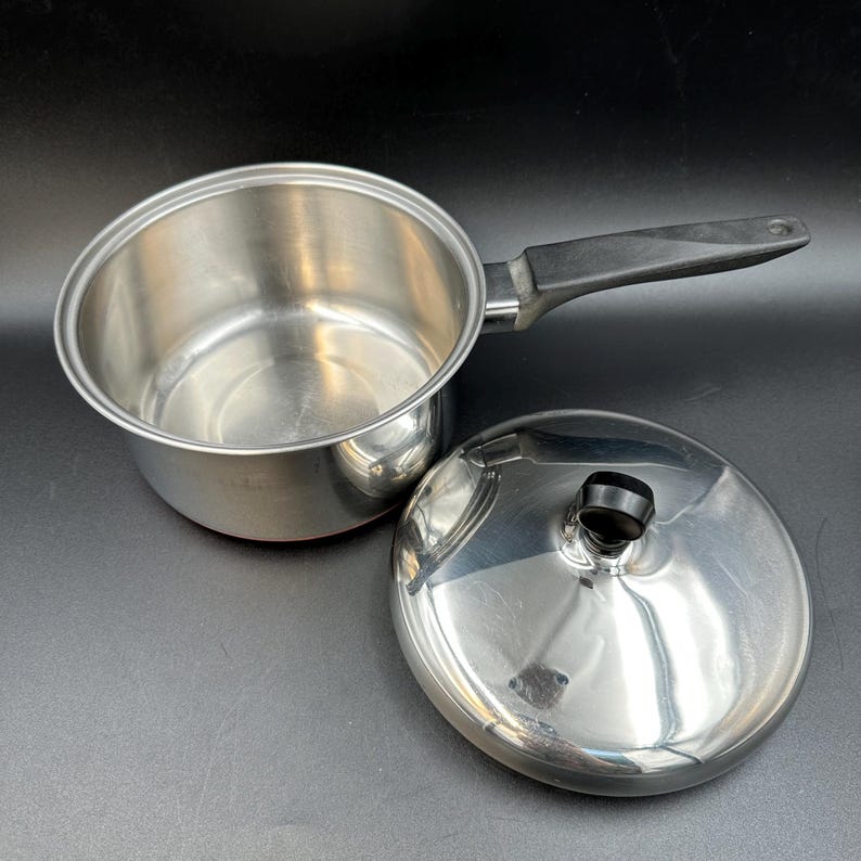 Vintage FLINT EKCO 2-quart Sauce Pan | Stainless Steel With Copper ...