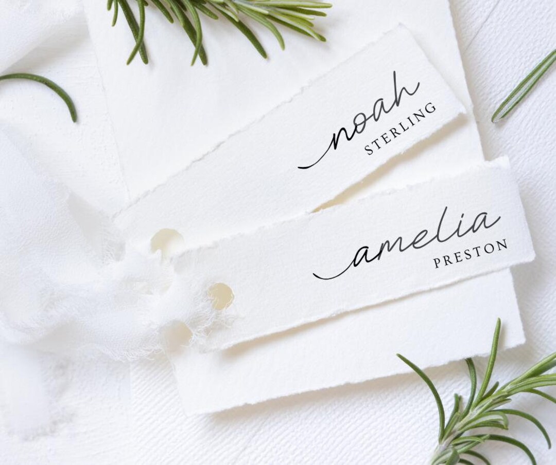 Place Card Template, Printable Name Cards, Modern Minimalist Place Card ...