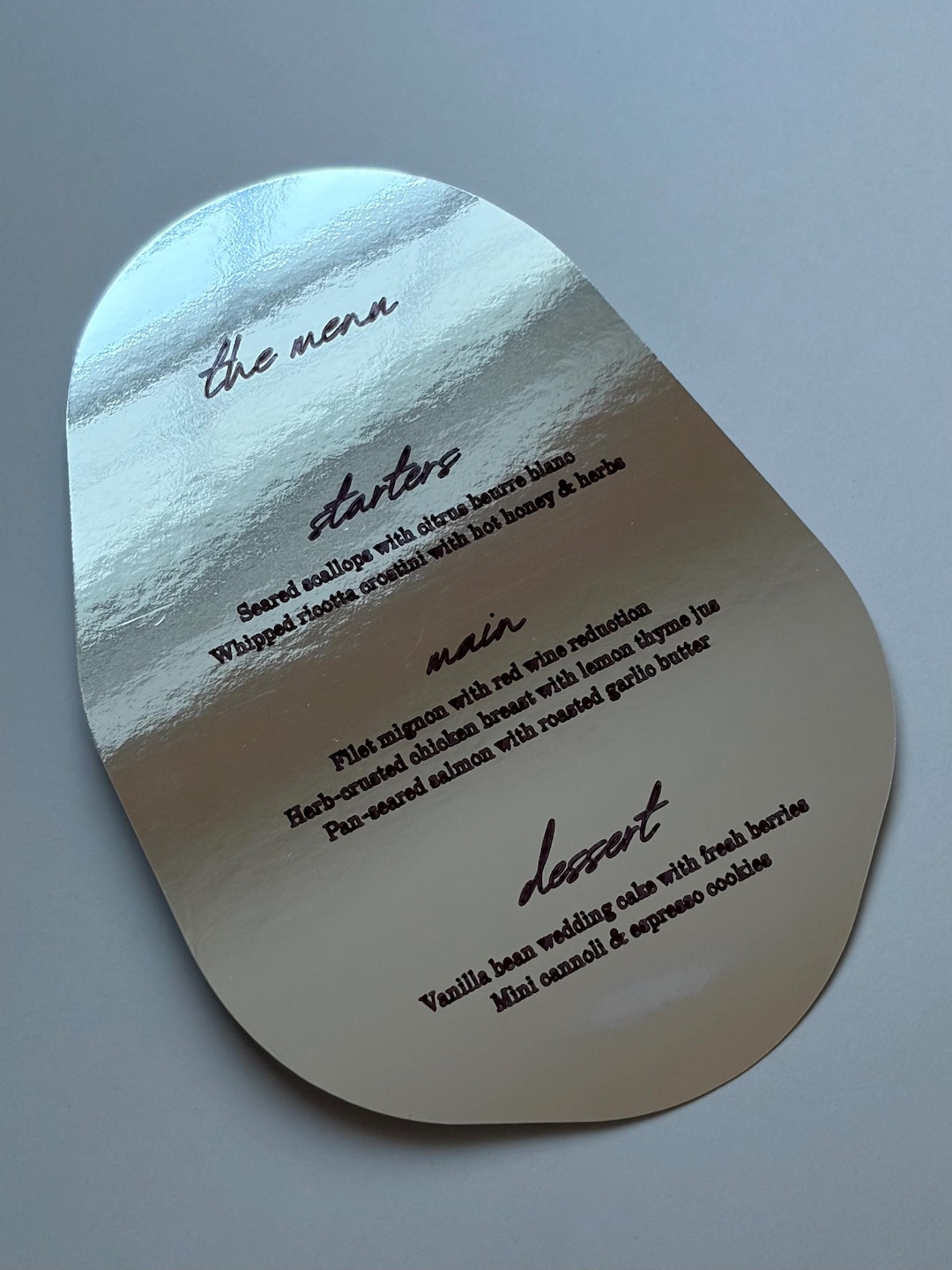 Personalizable Metallic Foil Wedding Menu, Customizable Rehearsal ...