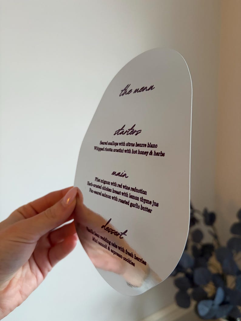 Personalizable Metallic Foil Wedding Menu, Customizable Rehearsal ...