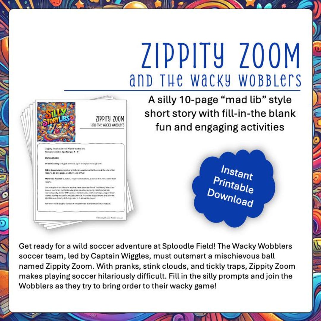 Wacky, Humorous, and Creative Mad Lib a Fun, Silly, and Playful Word ...