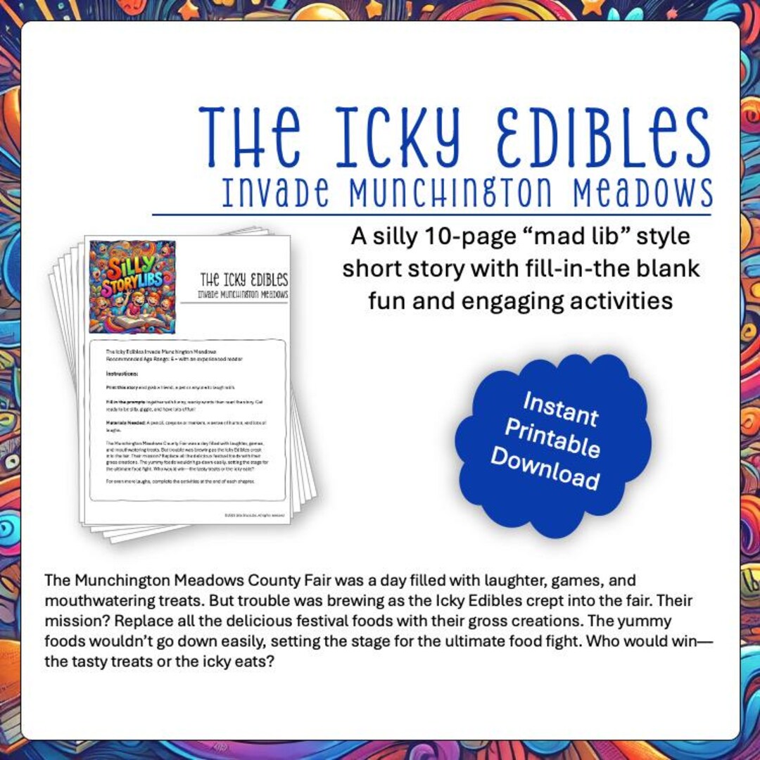 Wacky, Interactive, and Screen-free Mad Lib Short Story a Creative and ...