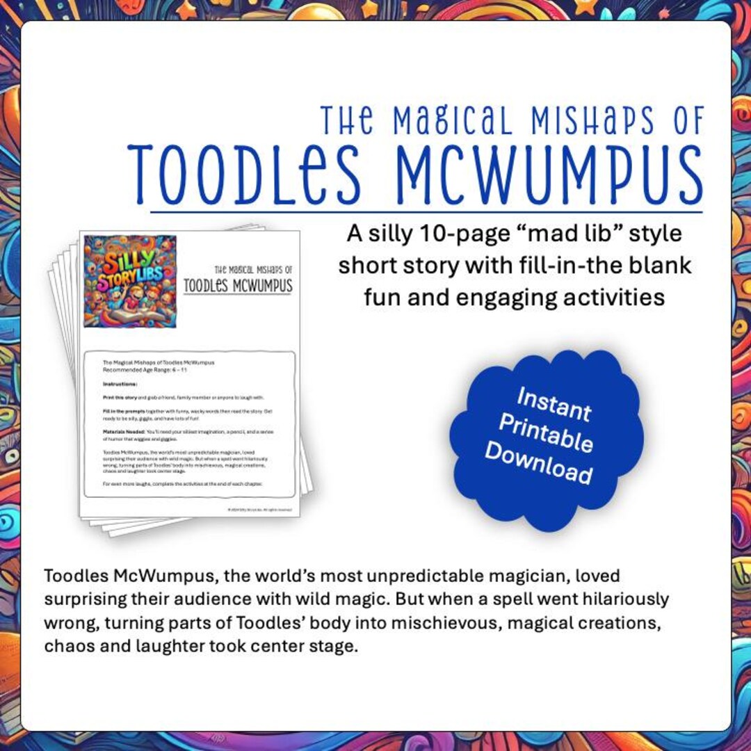 Hilarious, Wacky, and Playful Mad Lib Story Book a Silly, Interactive ...