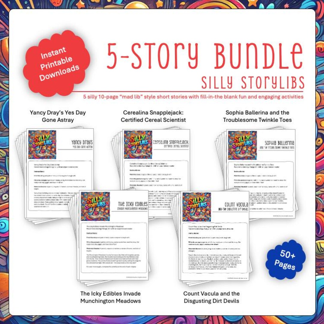 5-story Mad Libs Bundle Entertaining and Interactive Short Stories ...