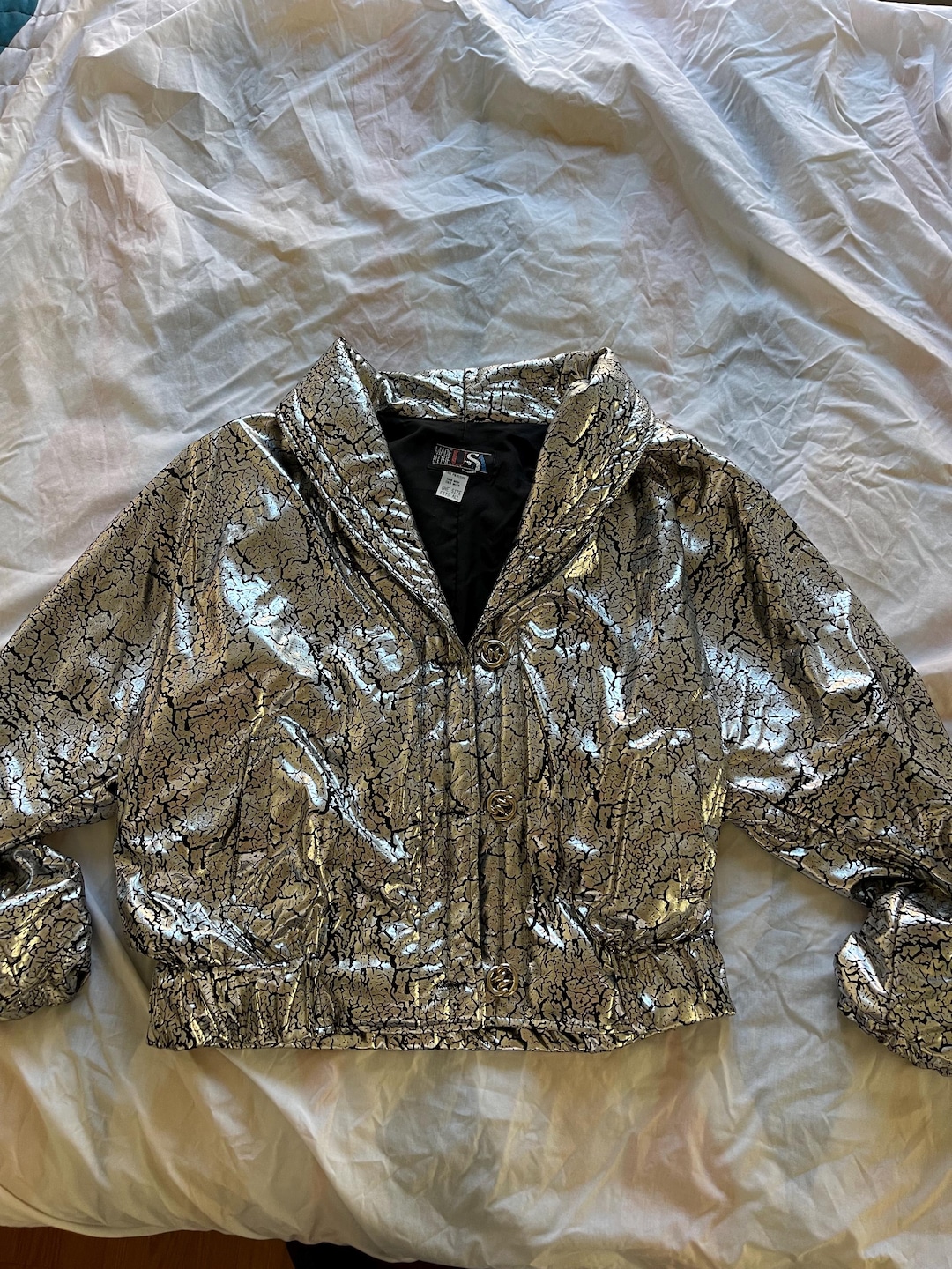 Silver Bomber Jacket - Etsy