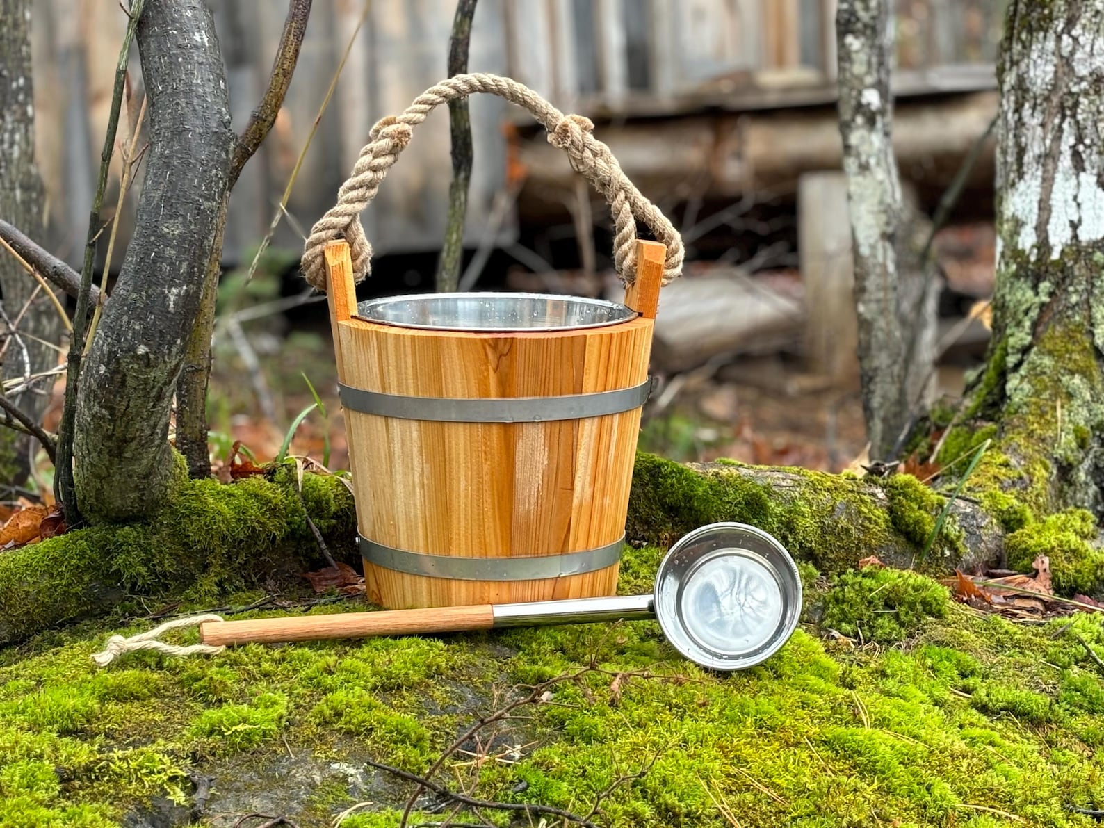 Cedar Sauna Bucket With Stainless Steel Insert and Matching Ladle. - Etsy
