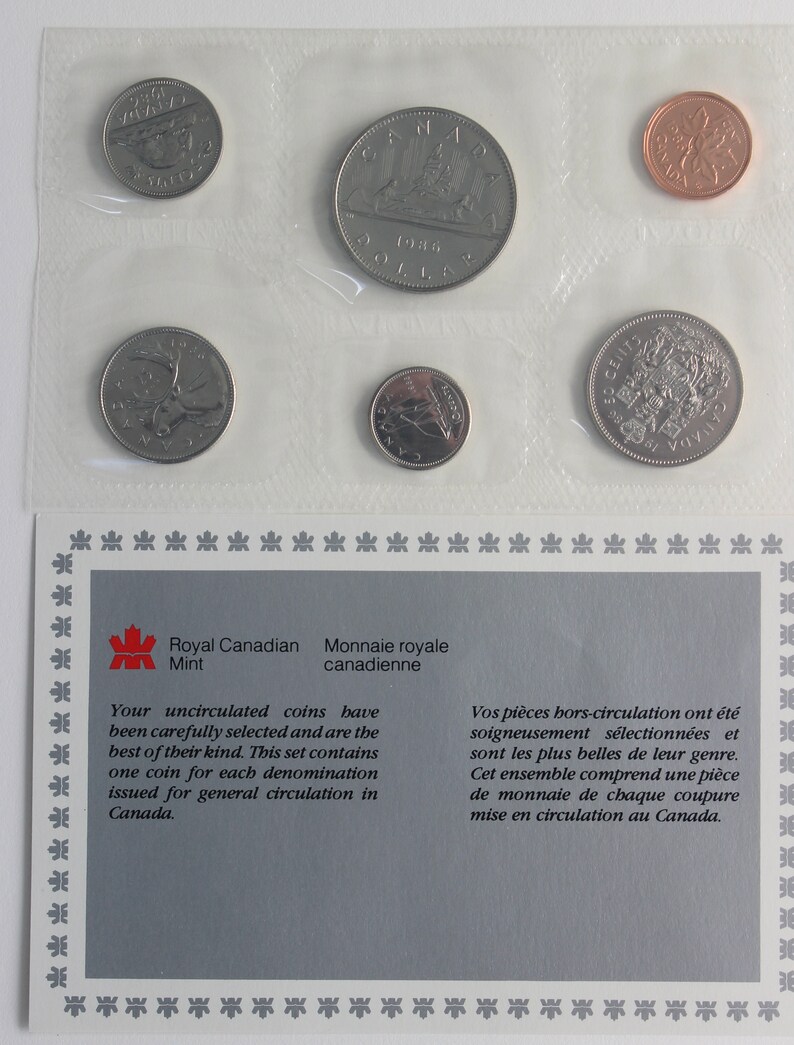 1983 Commemorative Coin Set 1C, 5C, 10C, 25C, 50C, Voyageur Dollar ...