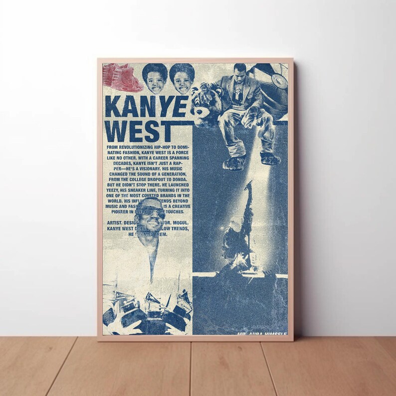 Kanye West Poster, Wall Art, Rap Poster, Room Decor, Aesthetic Poster ...