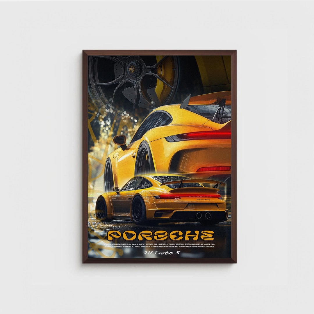 Porsche 911 Turbo S Poster, Porsche Poster, Porsche Print, Car Poster ...