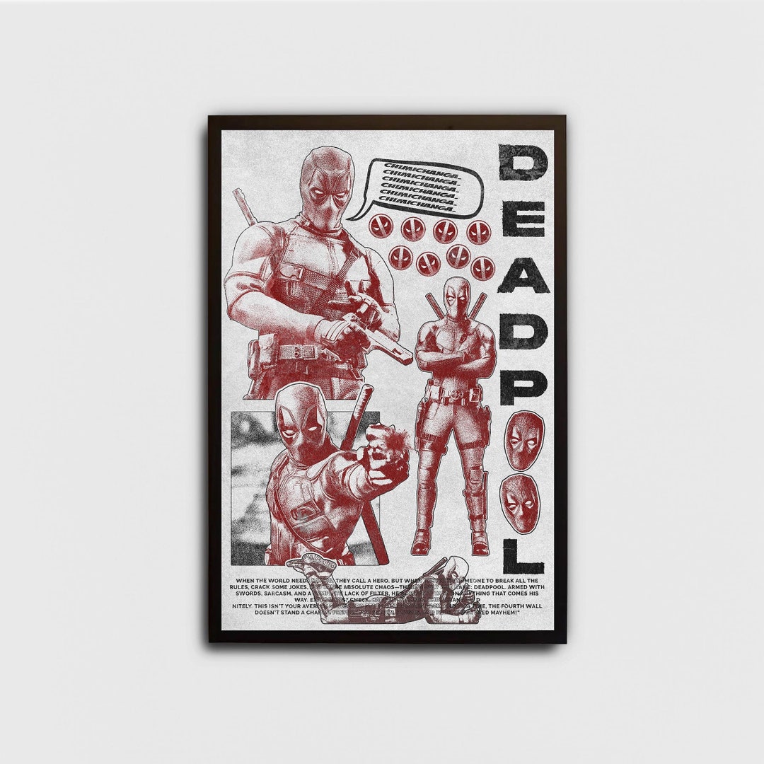Deadpool Poster Digital Download, Deadpool Prints, Wall Art , Room ...