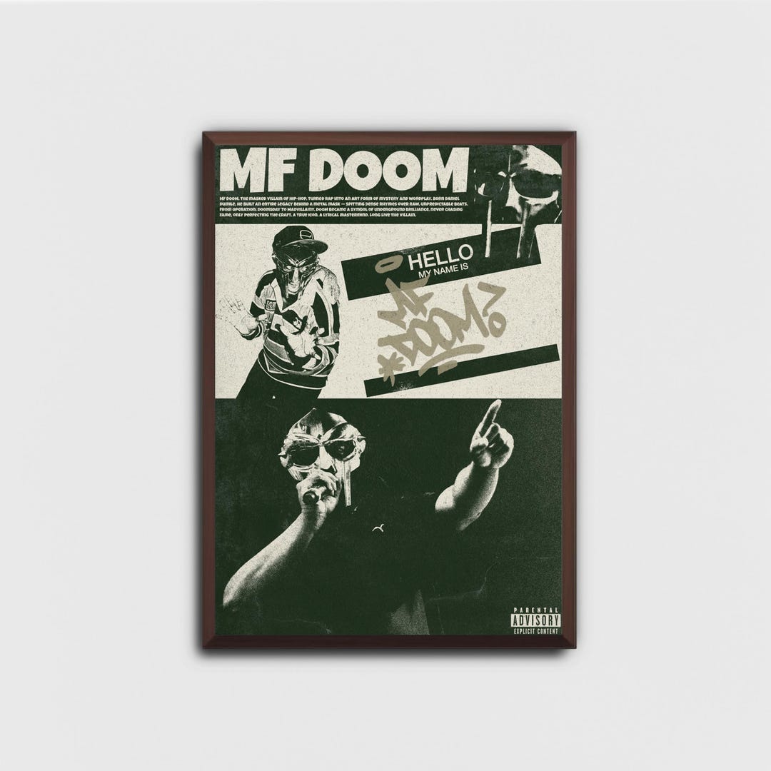 MF DOOM Poster, Mf Doom Print, Mf Doom Wall Art, Mf Doom Decor, Rap ...