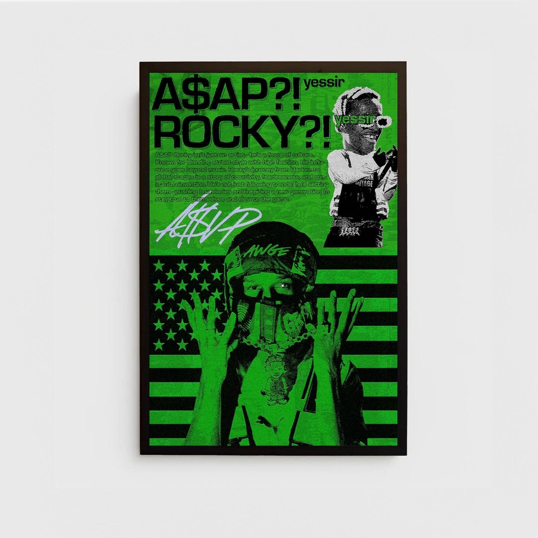 Asap Rocky Poster, Posters, Wall Art, Prints, Room Decor, Aesthetic ...