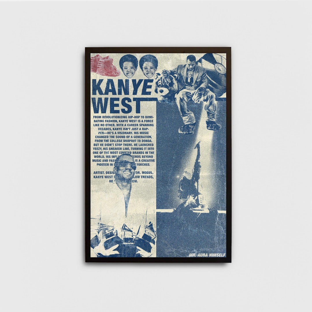 Kanye West Poster, Wall Art, Rap Poster, Room Decor, Aesthetic Poster ...