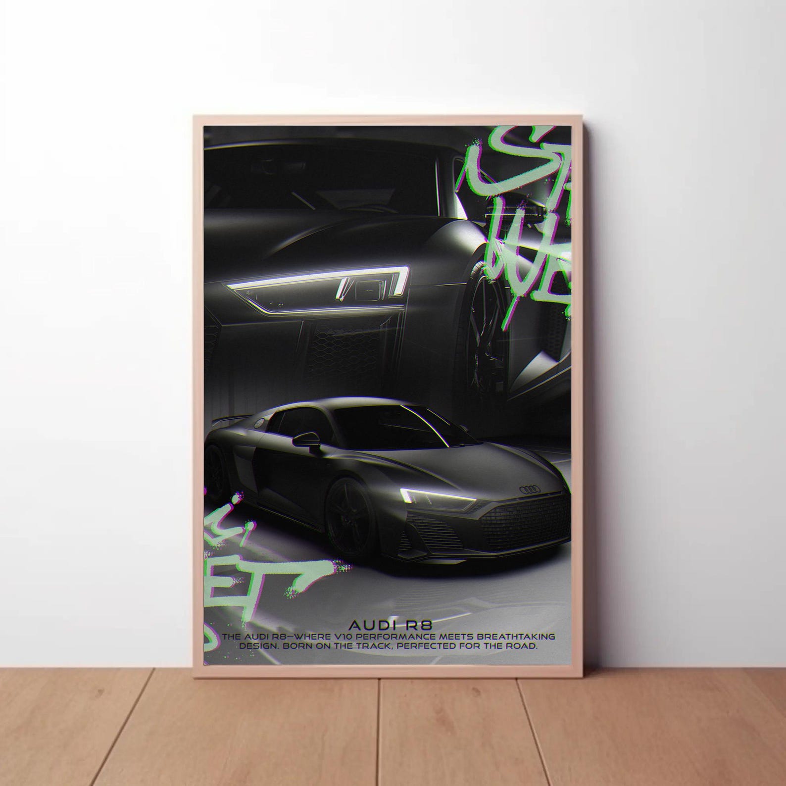 Audi R8 Sports Car Poster, Audi R8 Poster, Audi R8 Print, Sports Car ...