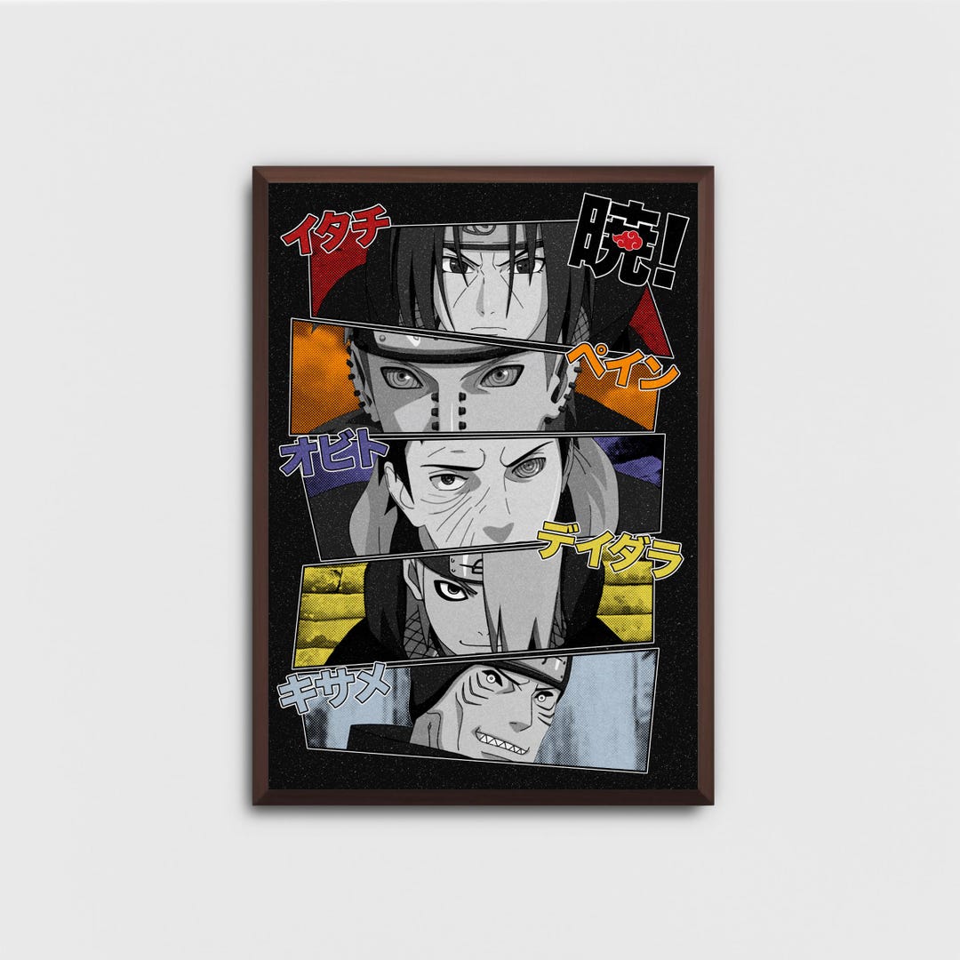 Naruto Akatsuki Poster, Akatsuki Wall Art, Naruto Wall Art, Naruto ...