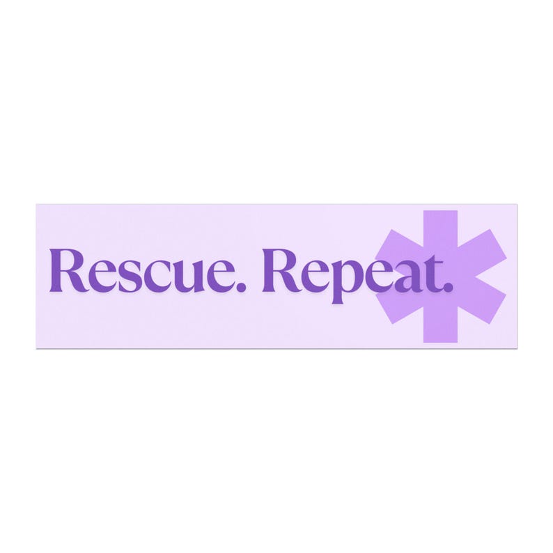 Rescue Repeat EMS Car Magnet - Funny EMT Gift for Women, Paramedic ...