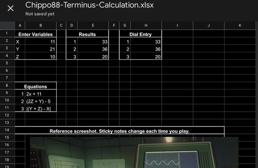 Call of Duty BO6 Zombies Terminus Equation Calculation Excel File - Etsy