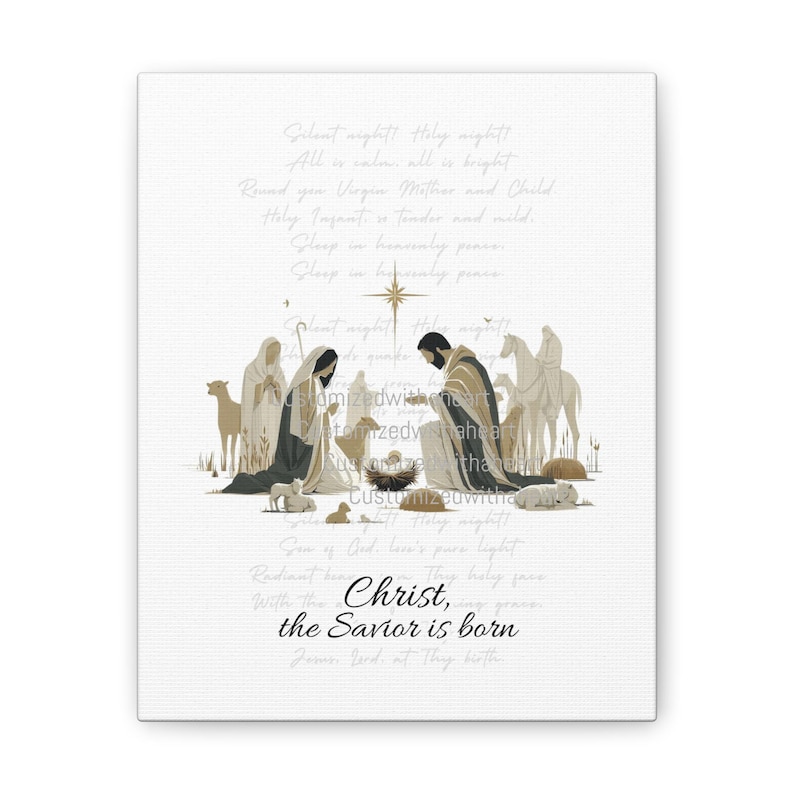 Nativity Wall Art, Christ the Savior is Born Canvas, Christmas Decor ...