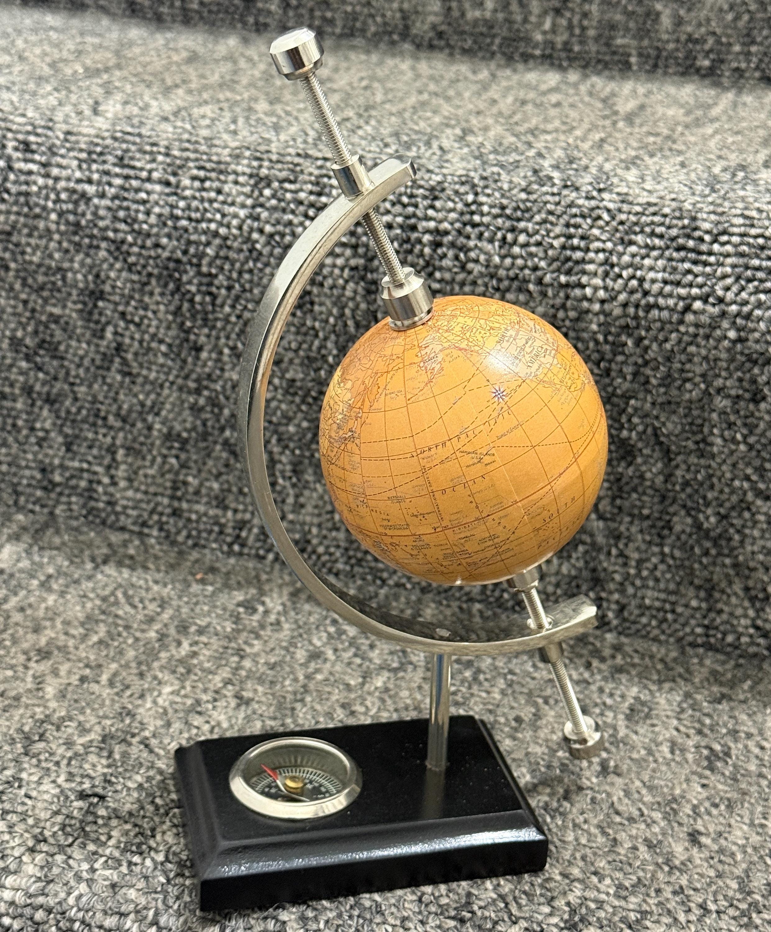 Chrome Antique Style Globe World Map Nautical Handmade Beautiful Home ...