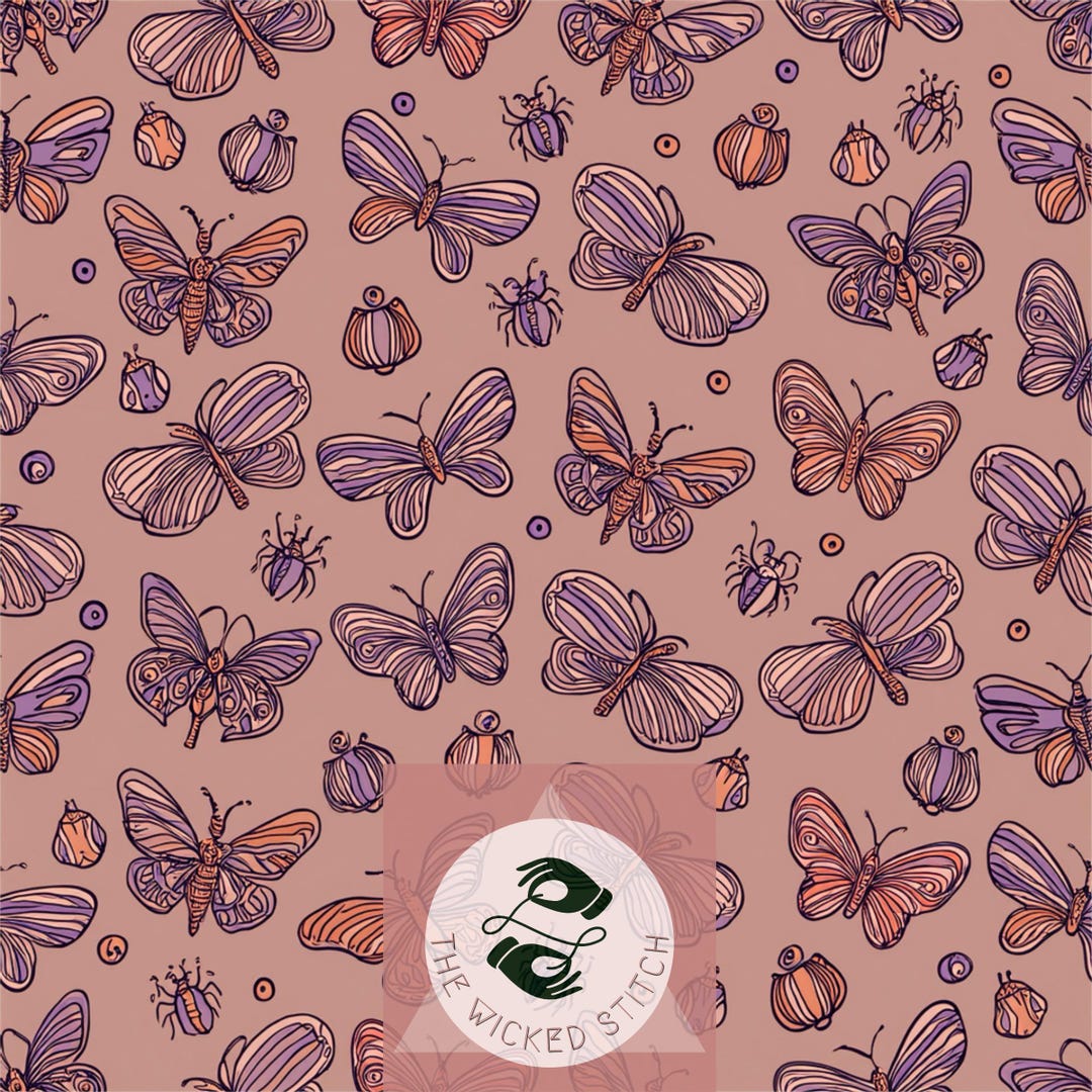 Purple Butterfly Seamless Pattern, Digital Download, Surface Pattern ...