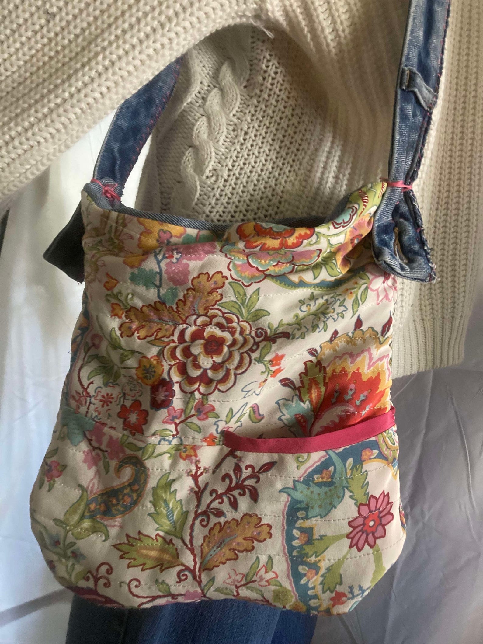 Hook’s “booty Bags,” Upcycled Denim American Eagle Jeans & Silk Jacket ...