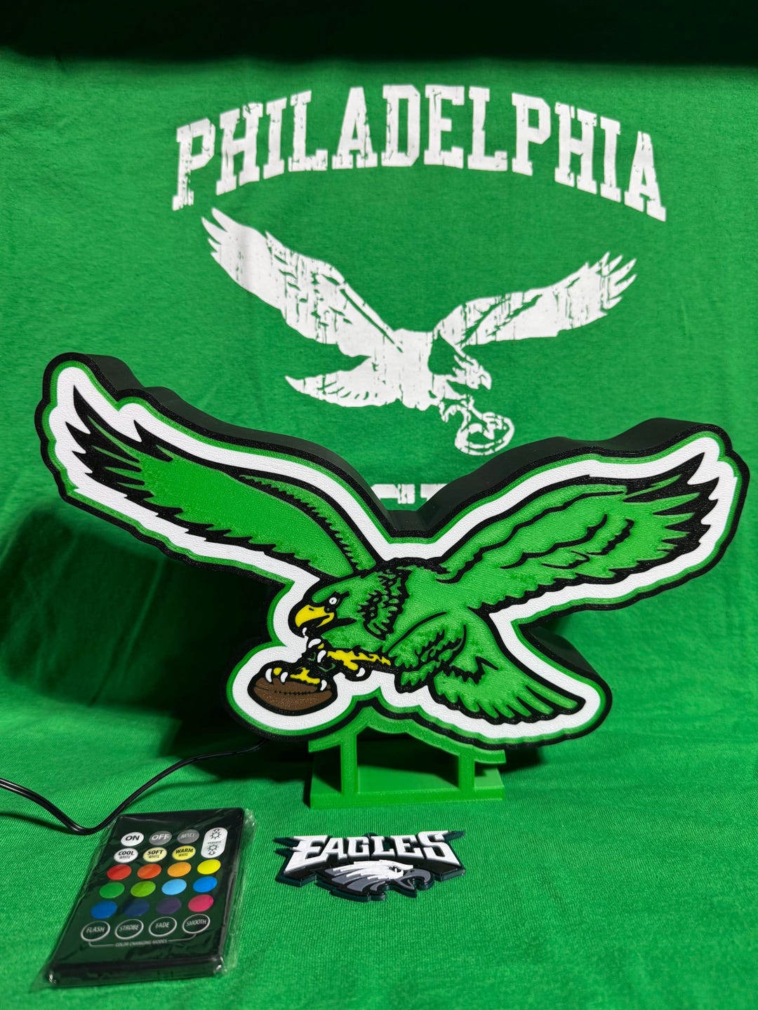 3D Printed Philadelphia Eagles W/ Multi Color Remote Control. (kelly ...