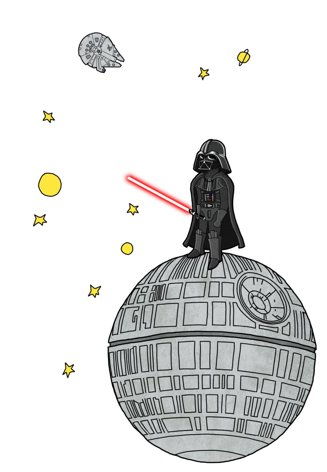 Le Petit Vader, Star Wars, Giclee Fine Art Print Children's Room and ...