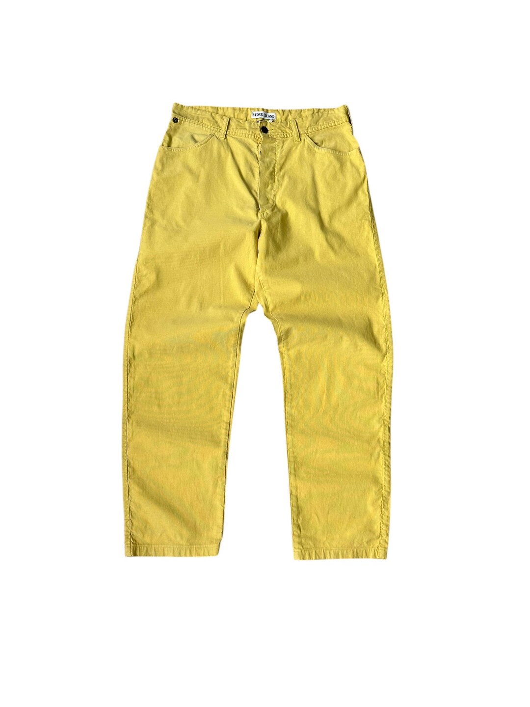 Vintage Stone Island Marine Rare 97s Yellow Jeans - Etsy
