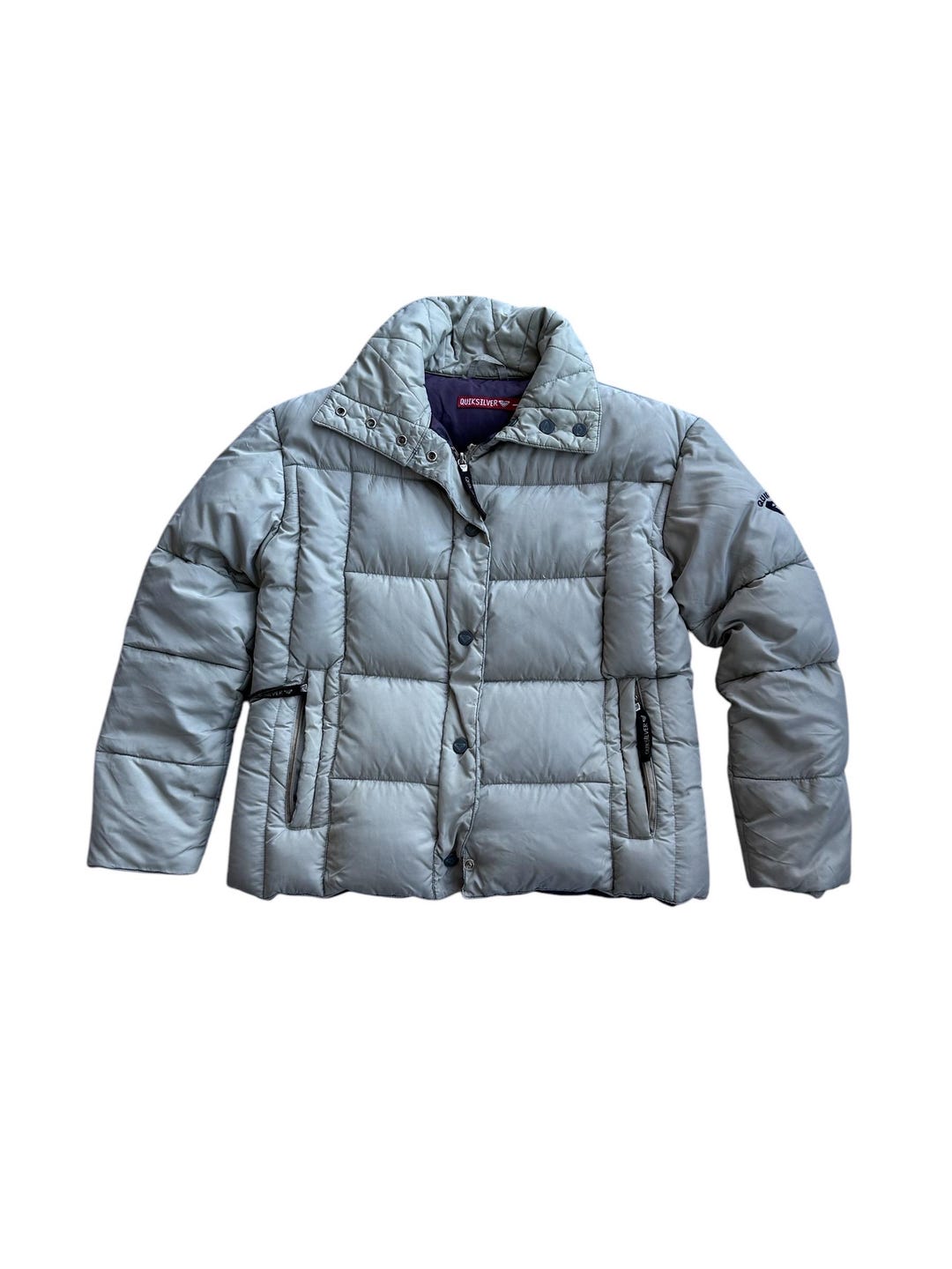 Vintage Quicksilver Woman Silver Puffer Jacket 90s - Etsy
