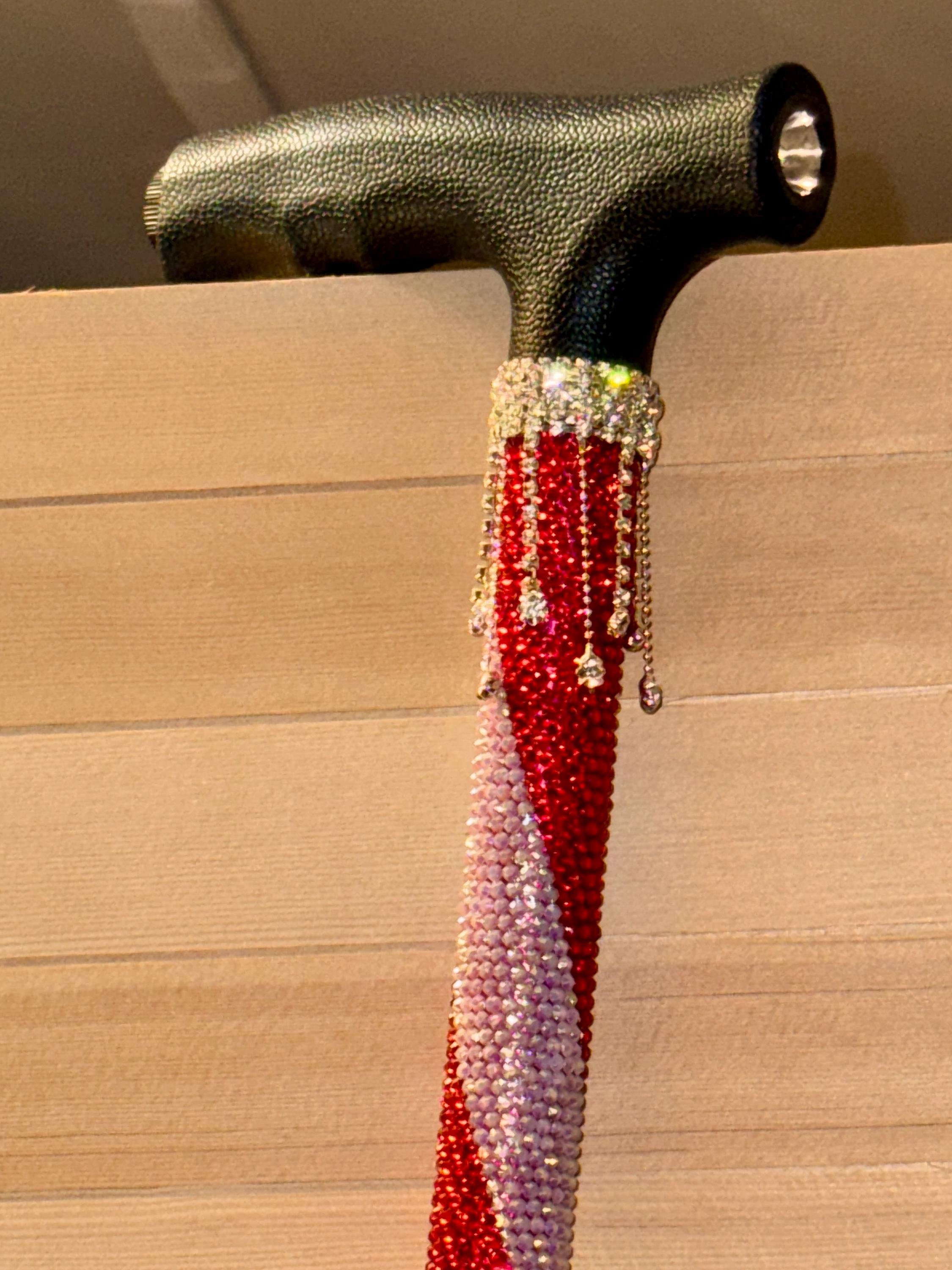 Limited Edition Glamorous Walking Cane With Sparkling Red and White ...