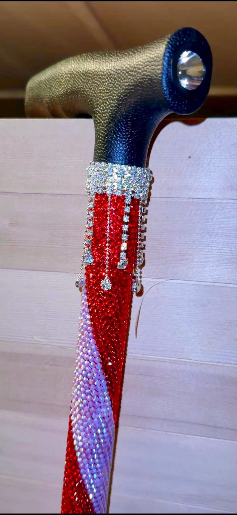 Limited Edition Glamorous Walking Cane With Sparkling Red and White ...