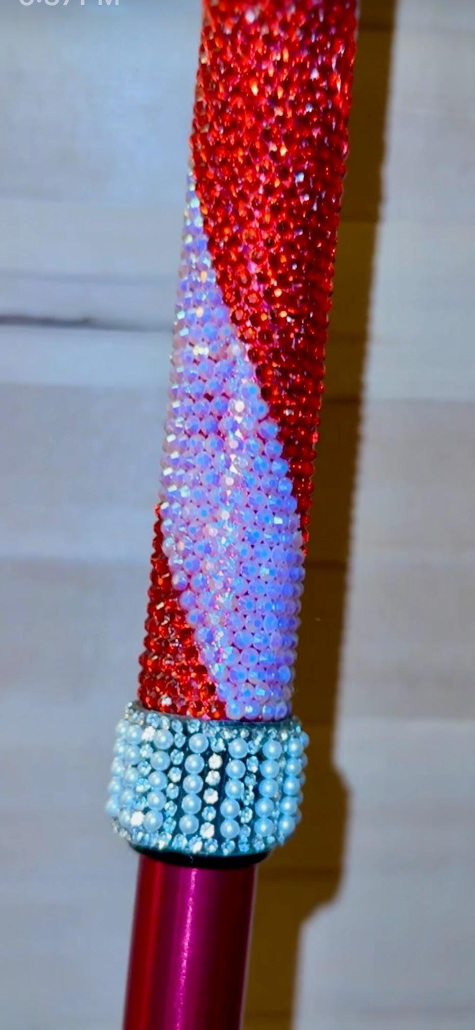 Limited Edition Glamorous Walking Cane With Sparkling Red and White ...