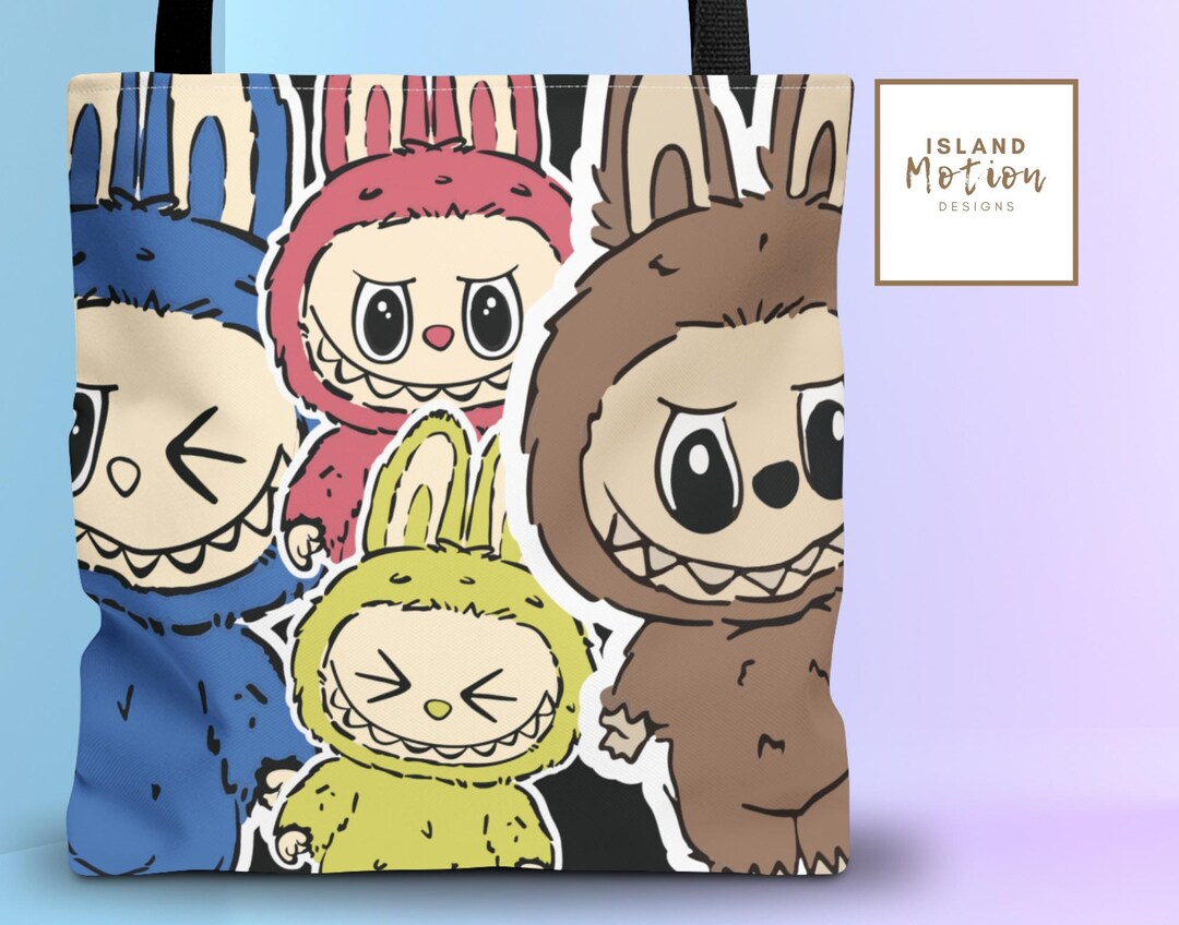 Labubu Inspired Canvas Tote Bag for Toy Collectors | Cute and Unique ...