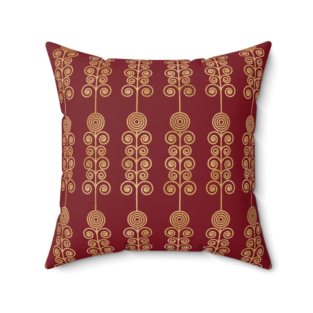 Glamorous Burgundy & Gold Art Deco Pillow Set / A Touch of Opulence for ...
