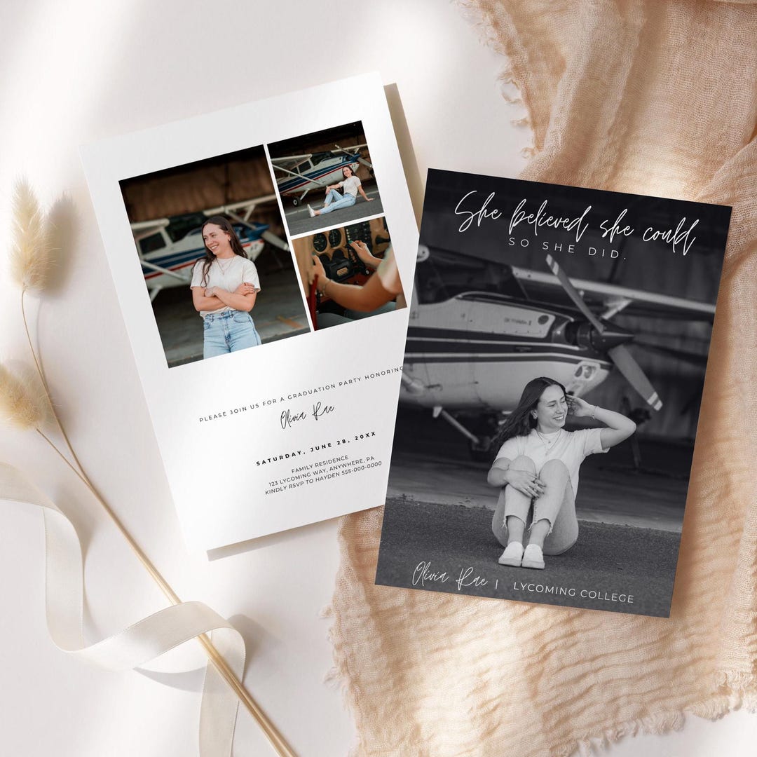 Custom Photo Graduation Invitation Template: Editable Announcement ...