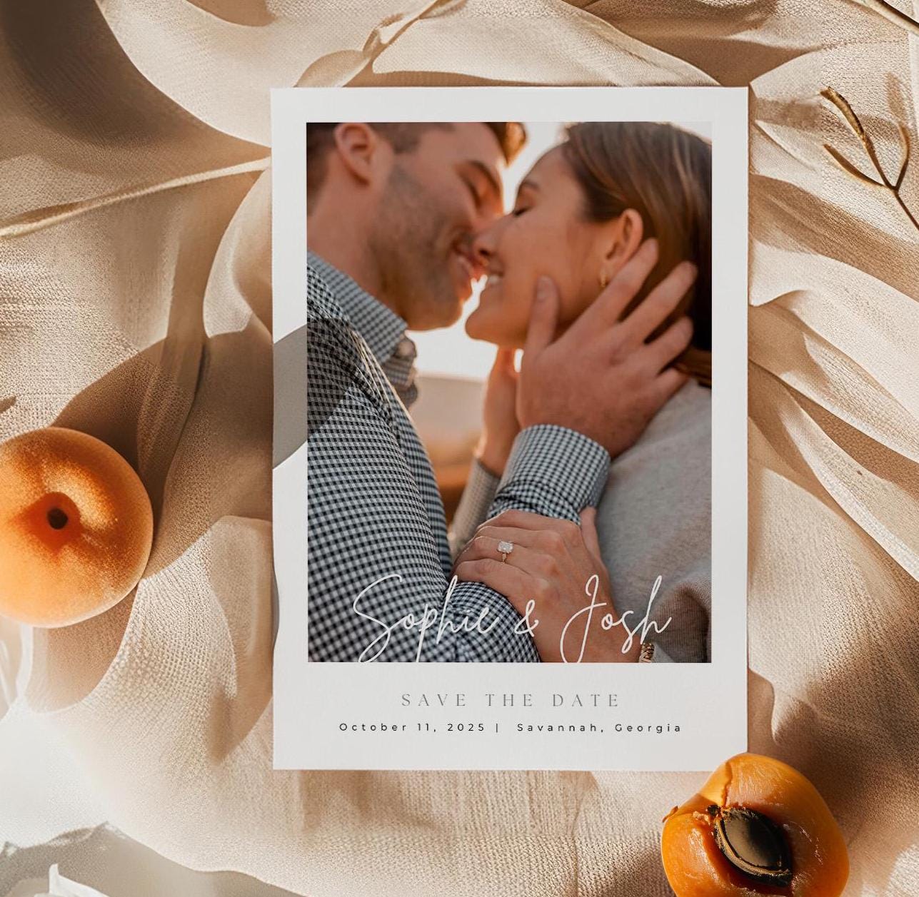 Modern Photo Save the Date Template: Minimalist 5x7 Canva Design ...