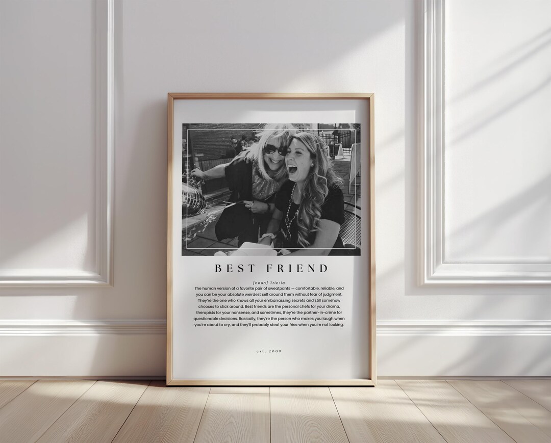 Modern Best Friend Photo Wall Art Canva Template, Gift for Her Home ...
