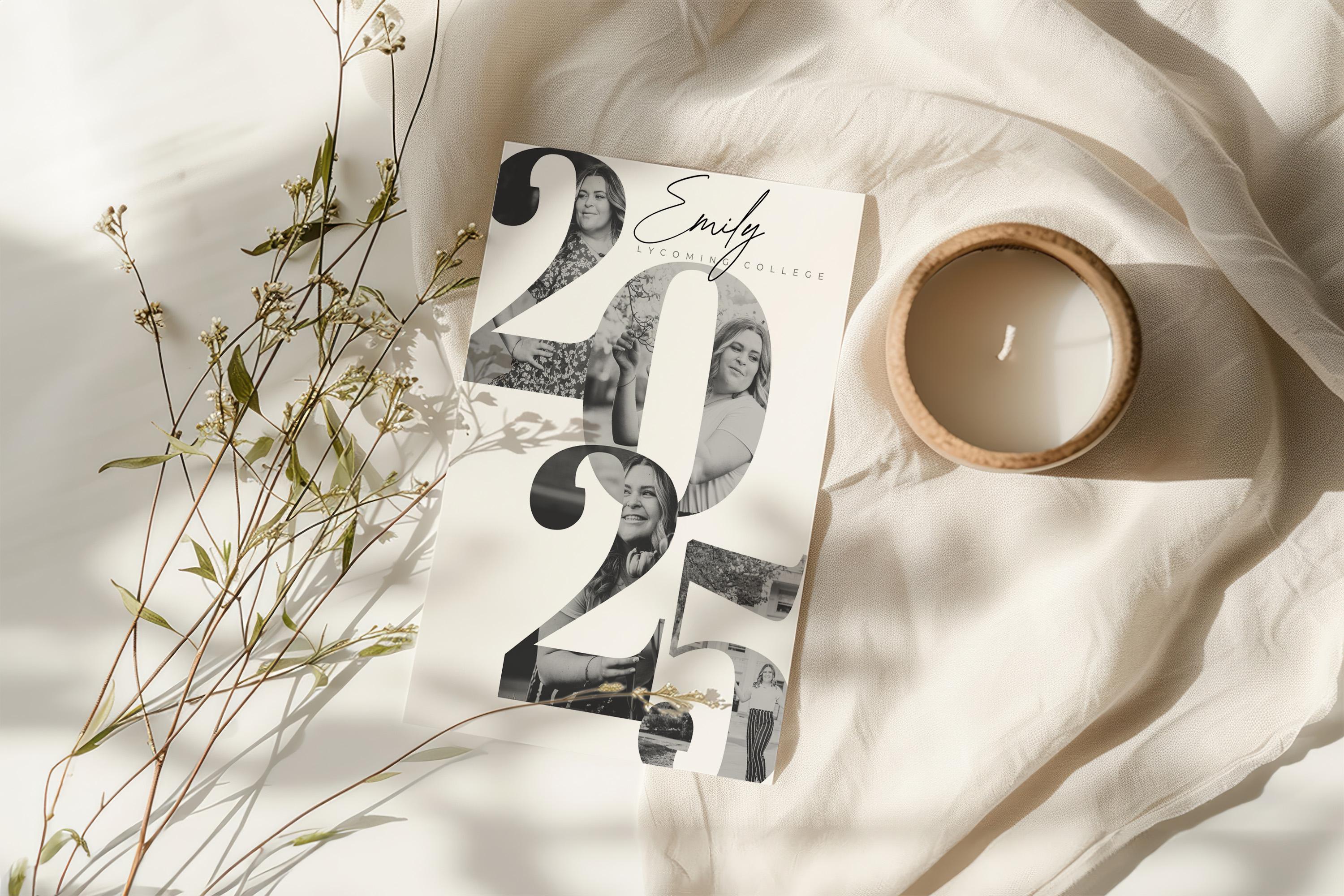 Grad Announcement Canva Template, Class of 2025, Minimal Photo ...