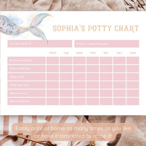 Mermaid Potty Training Chart Template | Under the Sea Reward Tracker ...