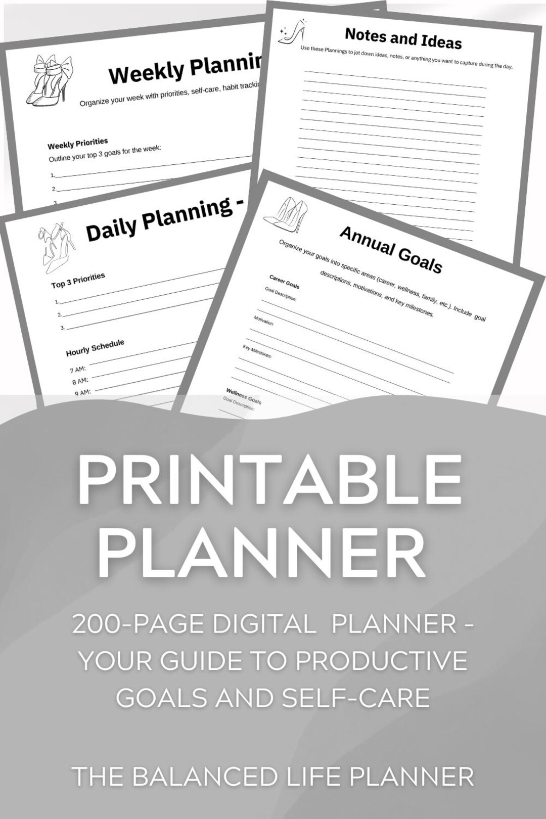 2025 Printable Planner 200-page Printable PDF for Goal Setting, Self ...