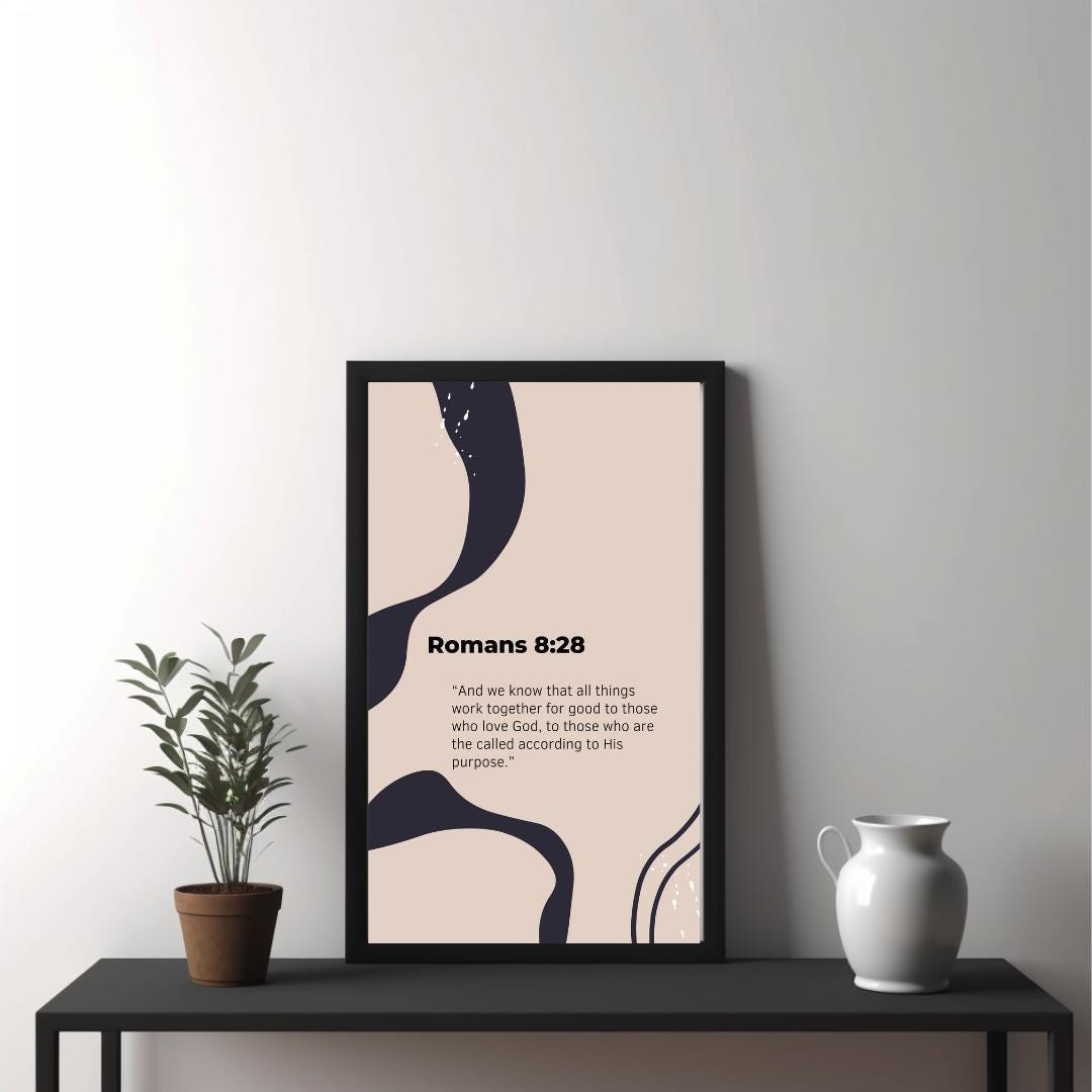 Romans 8:28 Wall Print, Bible Verse Poster, Christian Home Decor - Etsy