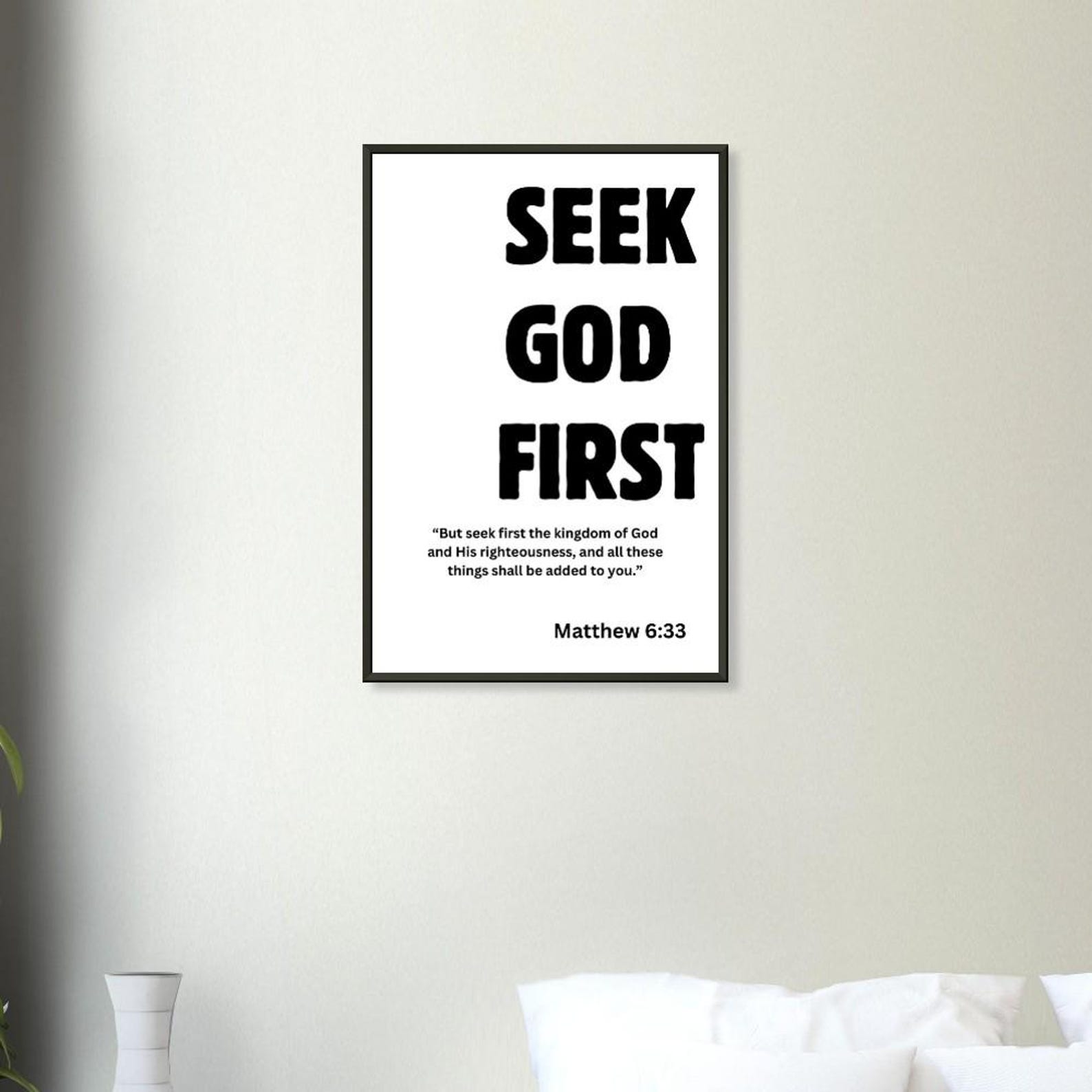 Seek God First, Christian Scripture Wall Art, Bible Verse Wall Decor ...
