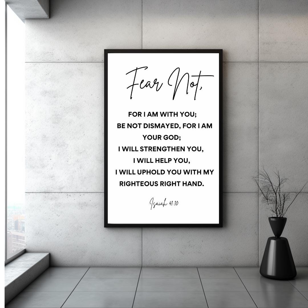 Isaiah 41:10 Wall Decor, Bible Verse Wall Art for Living Room, Bible ...